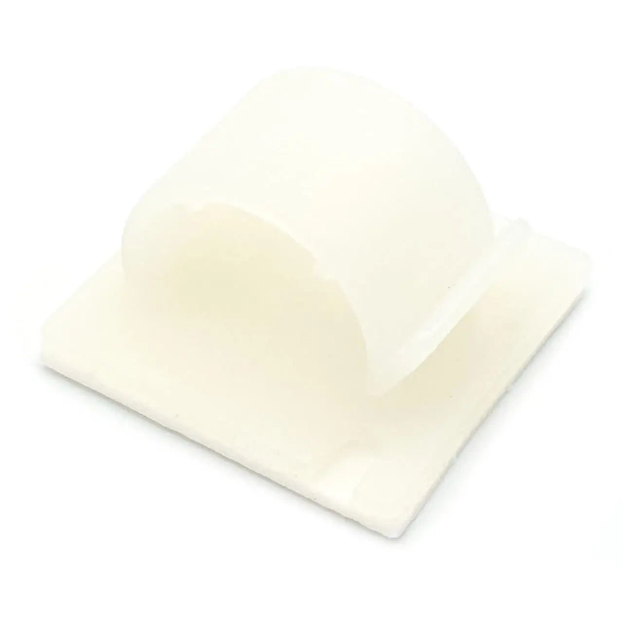 100 x Nylon Self Adhesive Stick On Cable Clips White