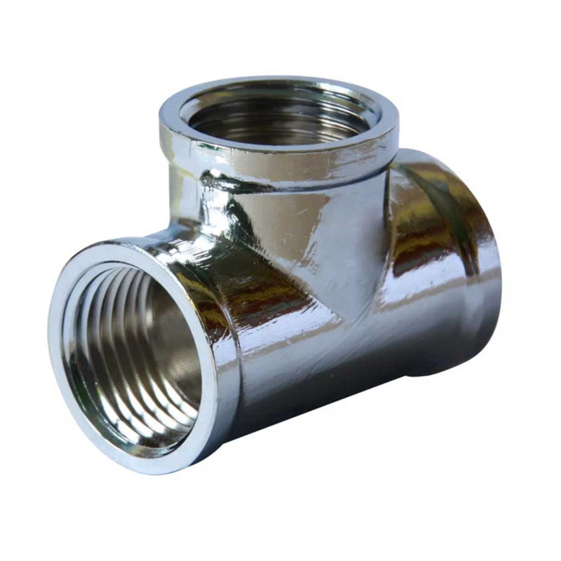 1/2 3/4 Inch Chrome Threaded Pipe Fittings Tee Female 3-Way