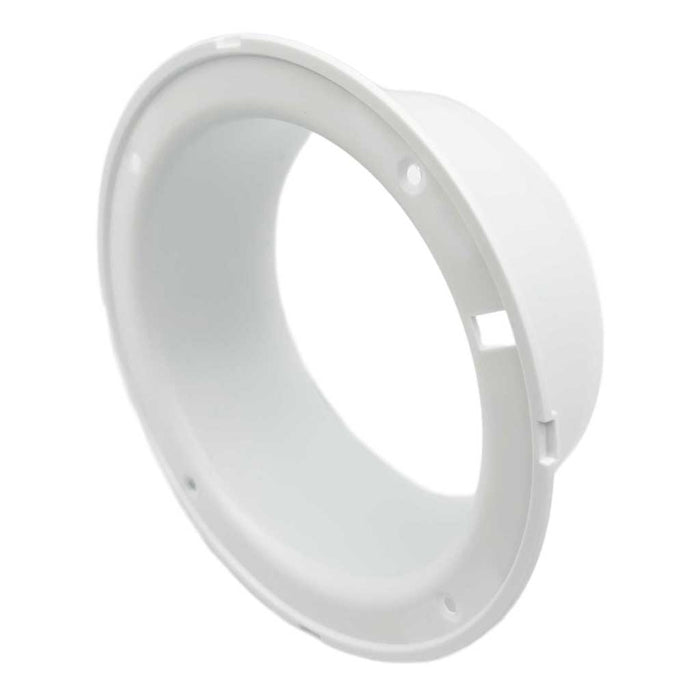 Vent Ducting Pipe Wall Plate Flanged Spigot White, 100/125/150mm