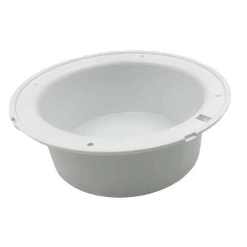 Vent Ducting Pipe Wall Plate Flanged Spigot White, 100/125/150mm