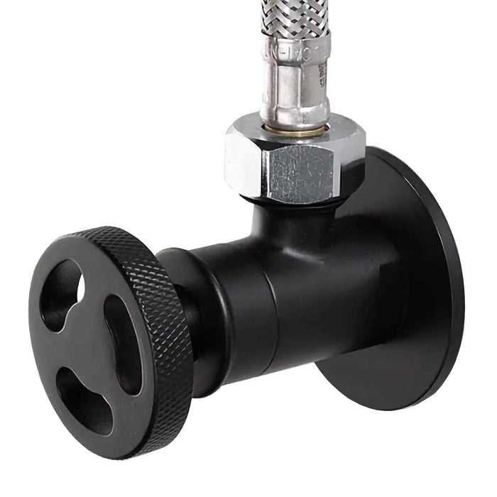 Black Wall Mounted Angled Isolation Valve Round 1/2