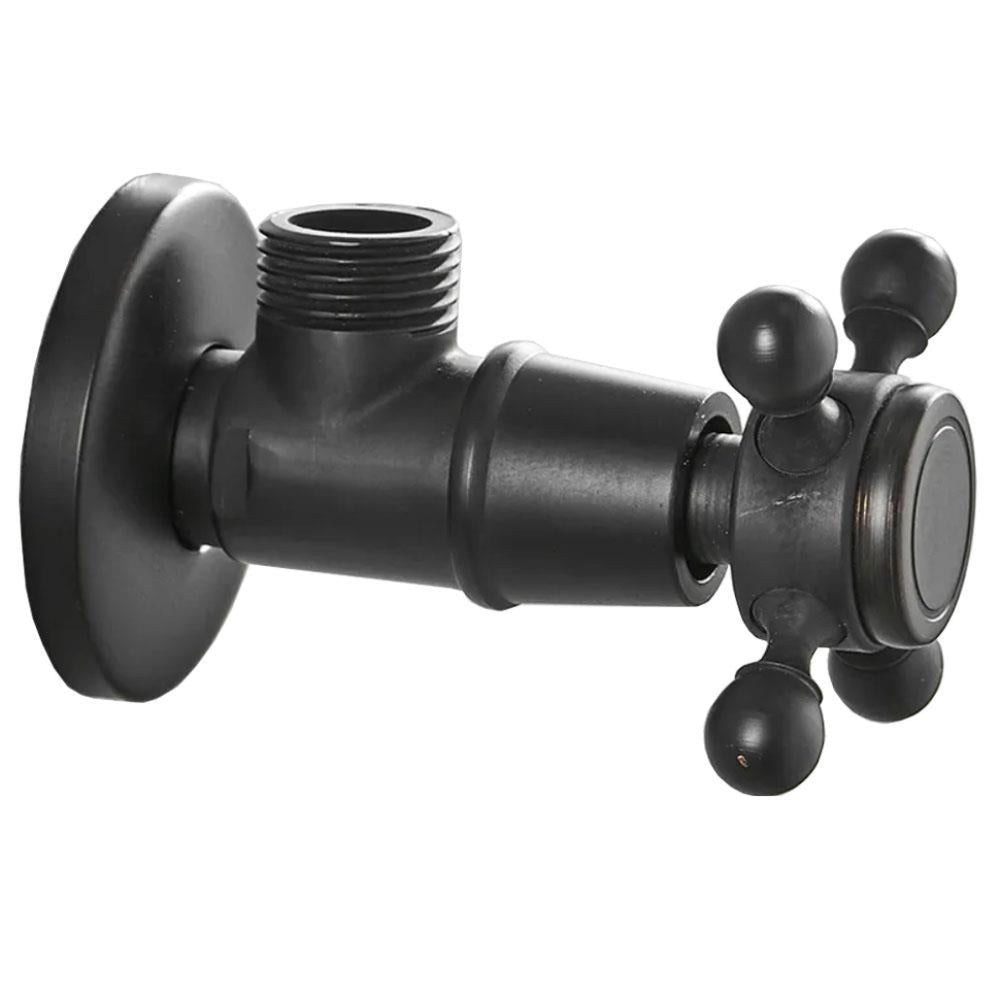 Black Wall Service Angled Isolation Valve Cross Head 1/2