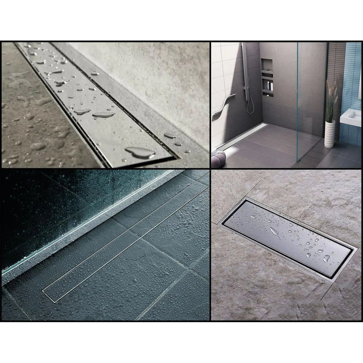 Linear Shower Drain Inox Walk-in Floor Channel Tile Mounted