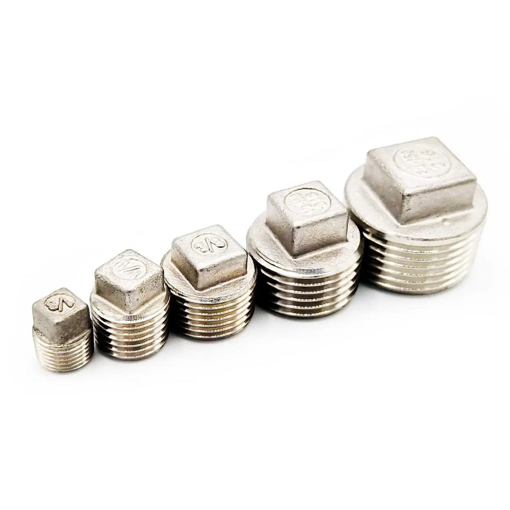 Threaded BSP Male Square Head Plug 316 Stainless Steel